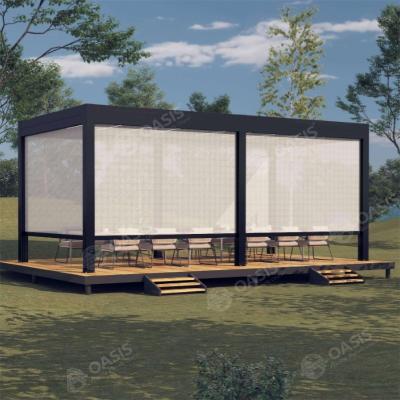 China Pergola de aluminio moderno con techo ajustable for sale