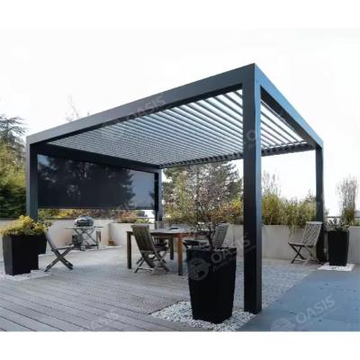 China Techo de alfombra motorizado bioclimático de aluminio con alfombra de pergola para todas las estaciones for sale