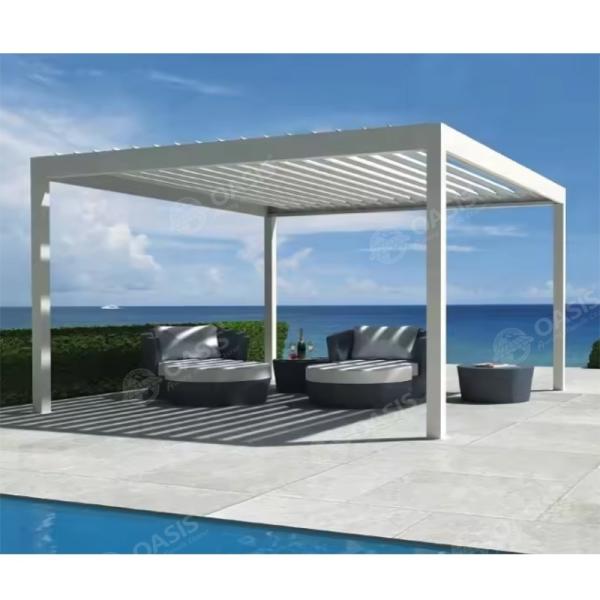 Quality Customized Factory Aluminum Louvered Pergola Systems Rainproof Powder Coating for sale