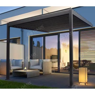 China Afstandsbediening Tuin Zonneboel Elektrische gemotoriseerde aluminium pergola voor herenhuizen for sale