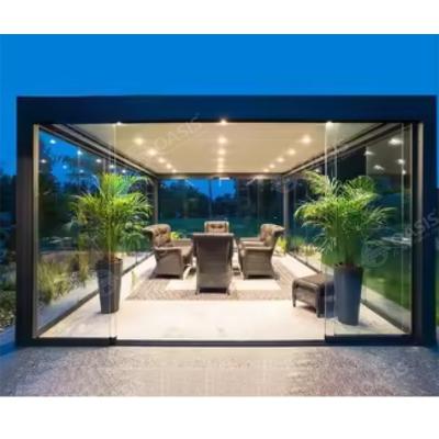 China Pergola de liga de alumínio totalmente automática de 4m x 3m com telhado que se abre e fecha à venda