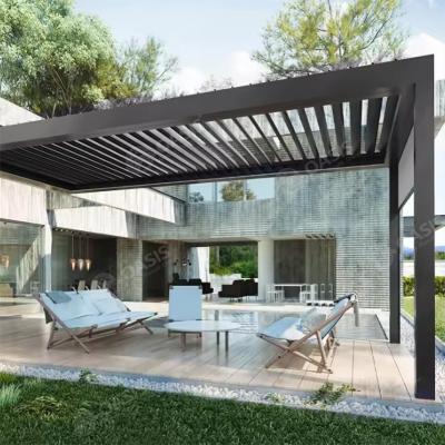 China Melhores Preços Jardim Alumínio Gazebo Pergola de Alumínio Motorizado Para Mansões à venda