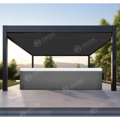 China Hot Sales High Performance Durable Rainproof Outdoor Motorized  Aluminum  Pergola For Mansions for sale