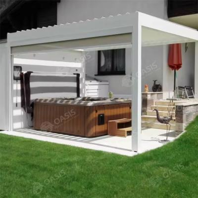 China Fábrica Profissional Custom Wholesale Gazebo Exterior Pergola de Alumínio Motorizada Para Mansões à venda