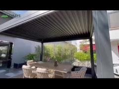 Σύγχρονη αλουμινένια περγκόλα με βαριά θόρυβα ρυθμιζόμενη στέγη