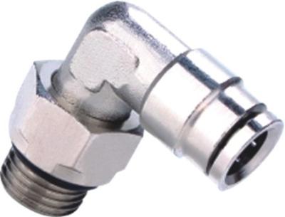 China Pneumaitc Metal Push In Fittings Nickel Plated Brass Male Stud Swivel Elbow for sale