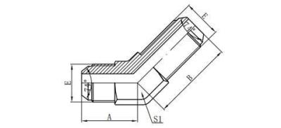 China Amerikaanse Montage van de Adapters Hydraulische Pijp 45 Graad JIC Mannelijke Hydraulische Geflakkerde 6J4 Seires Te koop