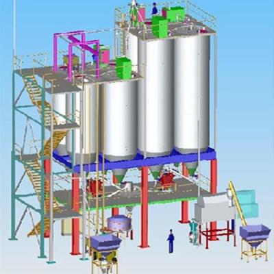 China Customized 3D Modeling Design Batch Plant Tower Type In-Line Type in Glass Industry for sale
