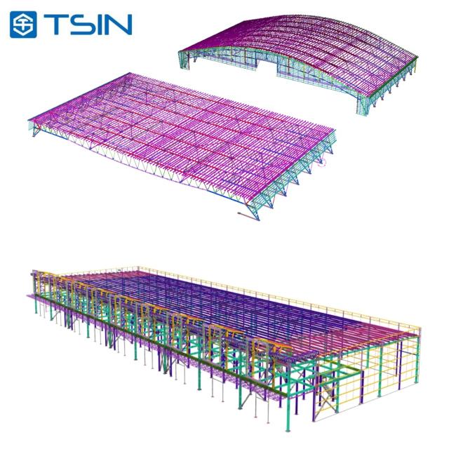 Steel structure factory interior