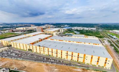 China Hot Rolled Steel Q235 Q345B Prefab Steel Warehouse With H Beam Portal Frame for sale