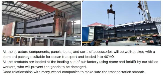 Steel structure delivery to construction site