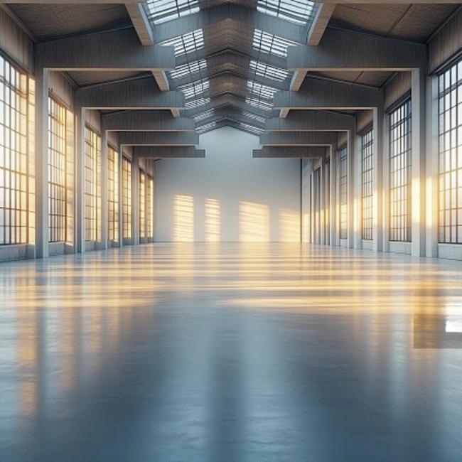 Steel structure warehouse interior