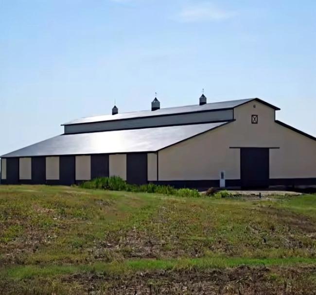 Interior view of steel structure warehouse