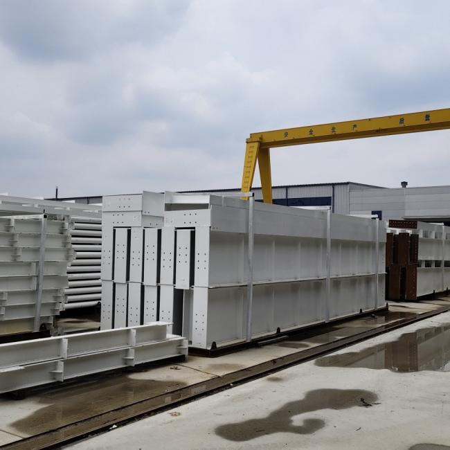 Steel structure components packaged for shipping