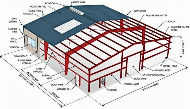 Steel structure building fabrication