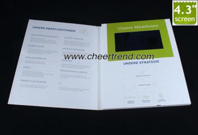 China 2017 New Technology Hot Sale Custom 4C Printing LCD Video Brochure A4 4.3 inch Video in Brochure Card for sale
