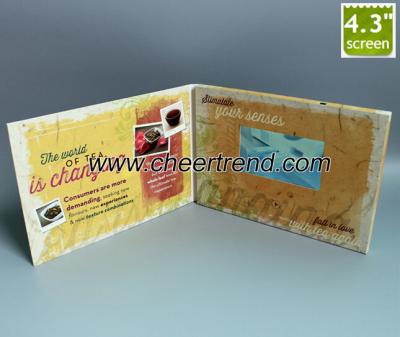China new 4.3 inch video greeting card/ lcd video brochure/ video booklet for promotion for sale