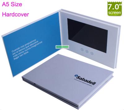 China 2017 New Business Gift Hardcover Paper Invitation Card 7 inch lcd Video Brochure for sale