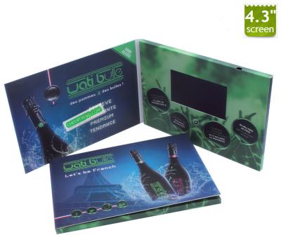 China 2017 Newest UV printing brochure 4.3 inch TFT lcd video greeting card, lcd video cards, video brochure card for sale