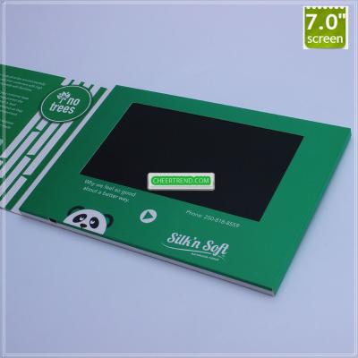 China custom artwork 7 inch LCD video booklet/LCD video invitation card/LCD video book for sale