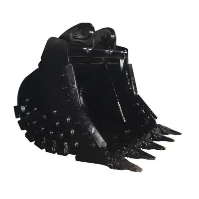China EX220 EX200 Graafmachine Rock Bucket Heavy Duty Skid Steer Rock Grapple Fit Liebherr R317 Te koop