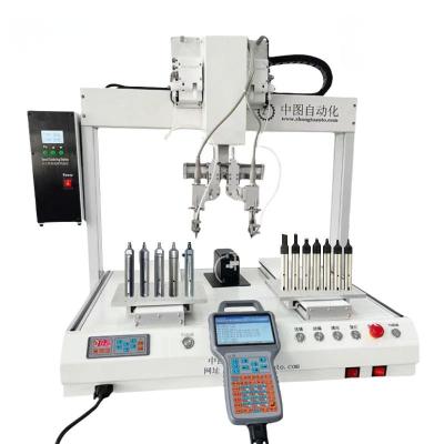 China Dubbele platform automatische soldeermachine 360 graden Desktop soldeerrobot for sale