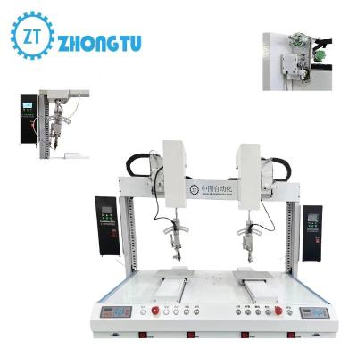 China Double Heads Double Stations Automatic Multi Axis Tin Welding Machine for sale