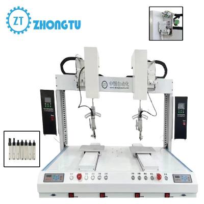 China Dual Heads Dual Platforms Fully Automatic Tin Welding Machine for PCBA for sale