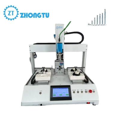 China Máquina de bloqueo de tornillo totalmente automática de doble estación con cabeza única y soplado por aire en venta