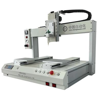 China Desktop 4-assige automatische soldeermachine met 220V 5A voor PCB-assemblage Te koop