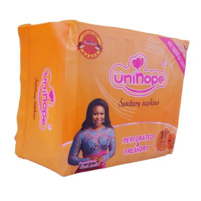 Cina Unihope Women Care Breathable Cotton Sanitary Pads Disposable Sanitary Napkin in vendita