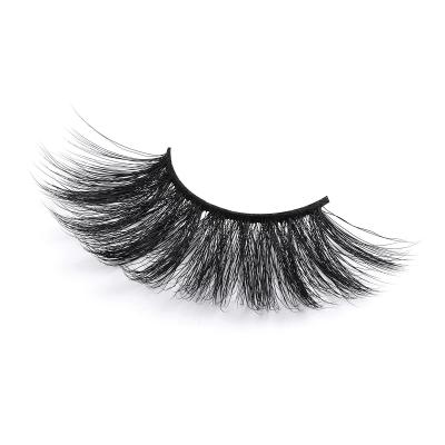 Cina Banda lanuginosa di seta di Mink Lashes With Black Cotton del Faux di 25mm in vendita