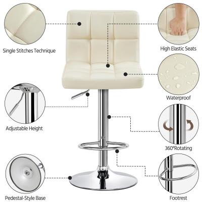 China Modern Counter Height Swivel Barstools Height Adjustable PU Leather Chair from ALINUNU for sale