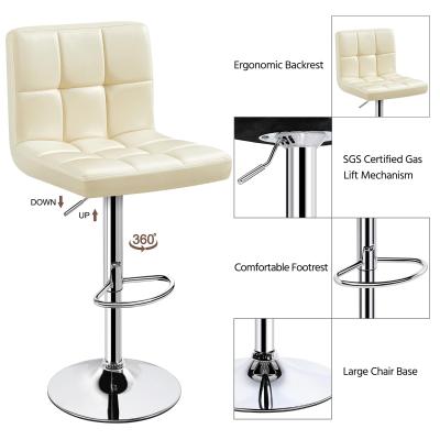 China Modern Counter Height Swivel Barstools Height Adjustable PU Leather Chair from ALINUNU for sale