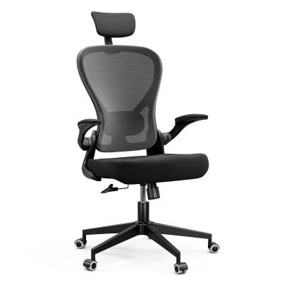 China Swivel Function and Flip-up Arms Ergonomic Home Office Desk Chair with Height Adjust for sale