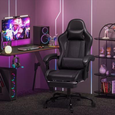 Cina Colorato personalizzato Ergonomic High Back Computer Massaggio Sedile da gioco con poggiapiedi in vendita