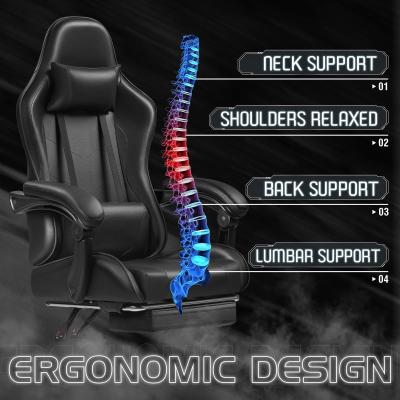Cina Colorato personalizzato Ergonomic High Back Computer Massaggio Sedile da gioco con poggiapiedi in vendita