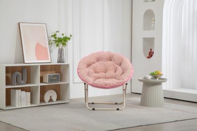 China General Home Furniture Round Thickened Folding Recliner Moon Chair with Faux Fur for sale