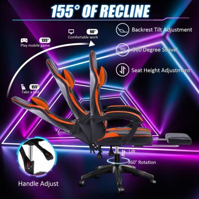 China Cadeira de jogo ergonômica personalizada com apoio de pé e altura ajustável à venda