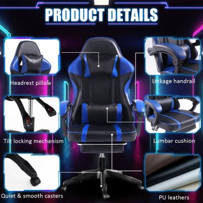 Cina Sedia da gioco ergonomica a 360 giri con poggiapiedi regolabile in altezza e reclinabile in vendita