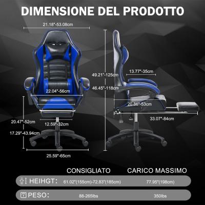 Cina Sedile da gioco ergonomica con altezza e poggiapiedi regolabili in colore personalizzato in vendita