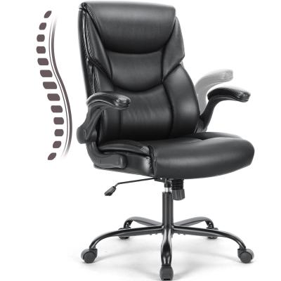 China Modern Design Adjustable Executive Office Chair with Flip-Up Armrest and Lumbar Support for sale