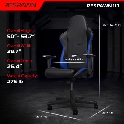 Cina Confortevole sedia da gioco ergonomica con tessuto regolabile e poggiatesta integrato in vendita