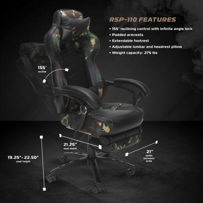 Cina 360 giri ergonomico PC Computer Chair Gaming con sistema integrato di regolazione dell'altezza del poggiatesta in vendita