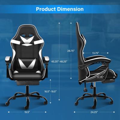 Cina 33 libbre di tessuto ergonomico sedia da gioco per computer con poggiapiedi e supporto lombare in vendita