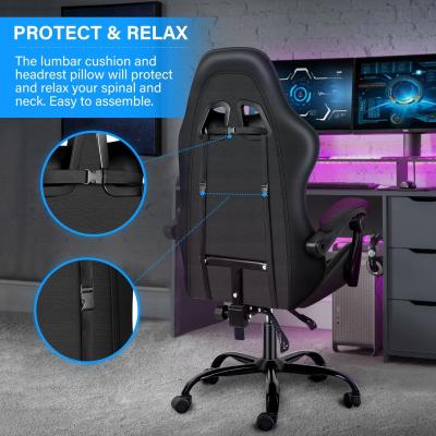 China ALINUNU Gaming Room Computer Ergonomic Video Gaming Chair with Footrest and Lumbar Support for sale