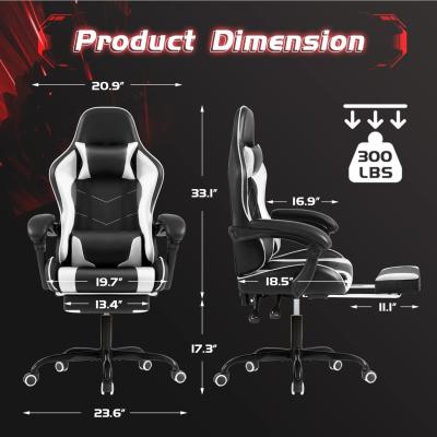 中国 高さ調節可能なリクライナーゲームチェア 足のリストとマッサージ 腰のサポート 販売のため