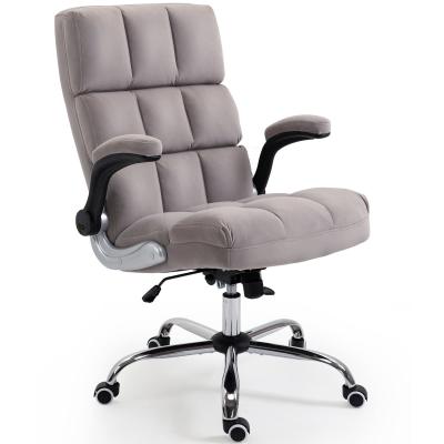 China Home Office Computer Desk Task Chair with Wheels Mid-Back Adjustable Swivel Metal Type for sale