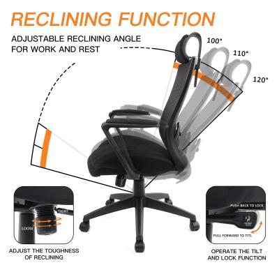 China Ergonomic Mesh Office Chair with Thickened Cushion and Adjustable Headrest Flip Arm for sale