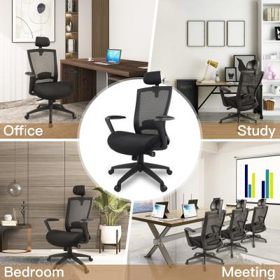 China Ergonomic Mesh Office Chair with Thickened Cushion and Adjustable Headrest Flip Arm for sale